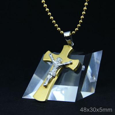 China Fashion Stainless Steel Jesus Gothic Christian Worship Favorite Necklace Pendant LPJ53 for sale