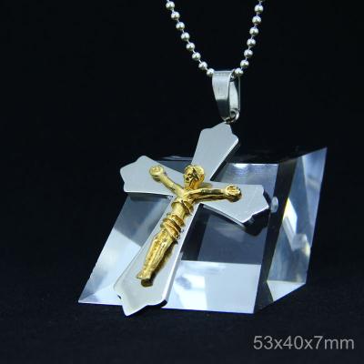 China Fashion Stainless Steel Jesus Gothic Christian Worship Favorite Necklace Pendant LPJ54 for sale