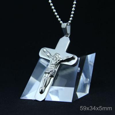 China Fashion Stainless Steel Jesus Gothic Christian Worship Favorite Necklace Pendant LPJ55 for sale