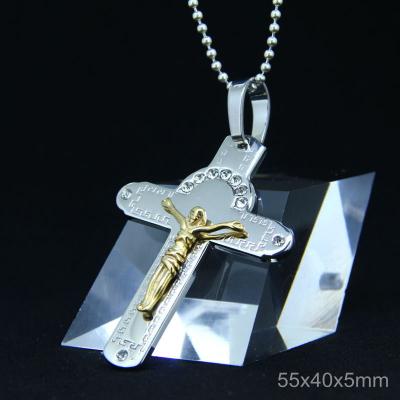 China Fashion Stainless Steel Jesus Gothic Christian Worship Favorite Necklace Pendant LPJ60-2 for sale