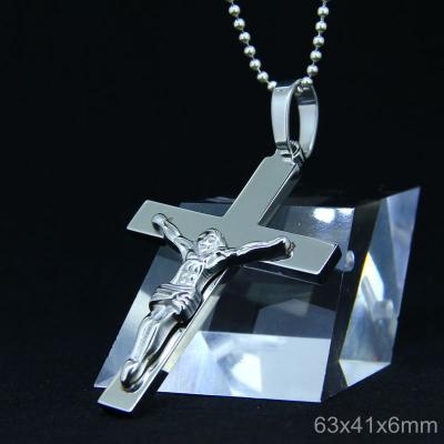 China Fashion Stainless Steel Jesus Gothic Christian Worship Favorite Necklace Pendant LPJ57 for sale