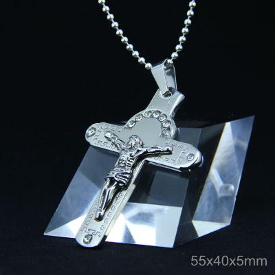 China Fashion Stainless Steel Jesus Gothic Christian Worship Favorite Necklace Pendant LPJ60-1 for sale