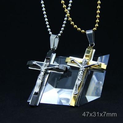 China Fashion Stainless Steel Jesus Gothic Christian Worship Favorite Necklace Pendant LPJ62 for sale