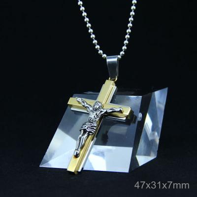 China Fashion Stainless Steel Jesus Gothic Christian Worship Favorite Necklace Pendant LPJ63 for sale