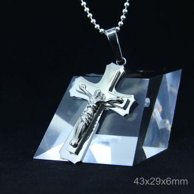 China Fashion Stainless Steel Jesus Gothic Christian Worship Favorite Necklace Pendant LPJ71 for sale