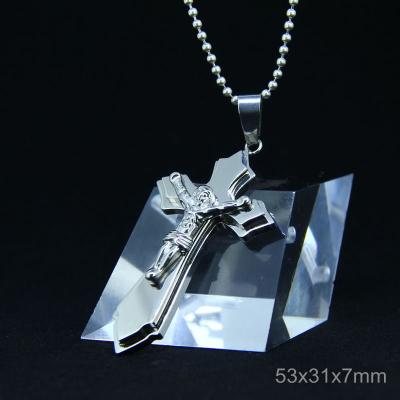 China Fashion Stainless Steel Jesus Gothic Christian Worship Favorite Necklace Pendant LPJ66 for sale