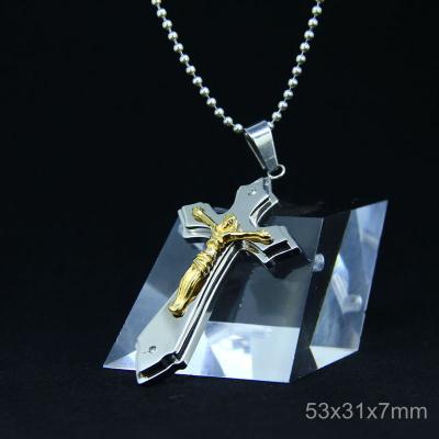 China Fashion Stainless Steel Jesus Gothic Christian Worship Favorite Necklace Pendant LPJ67 for sale