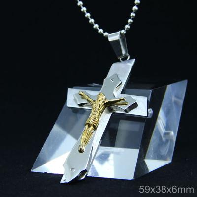 China Fashion Stainless Steel Jesus Gothic Christian Worship Favorite Necklace Pendant LPJ68 for sale