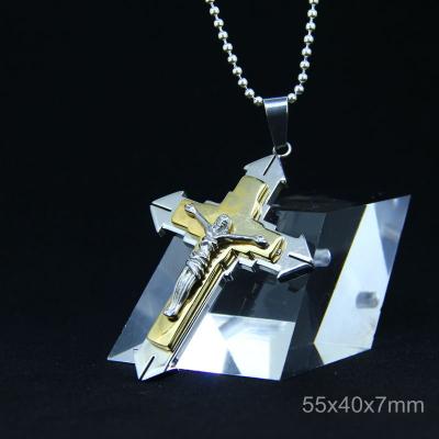 China Fashion Stainless Steel Jesus Gothic Christian Worship Favorite Necklace Pendant LPJ77 for sale