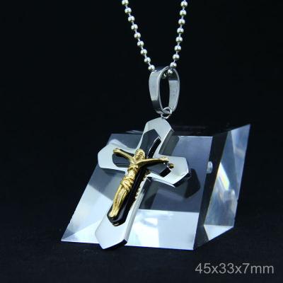 China Fashion Stainless Steel Jesus Gothic Christian Worship Favorite Necklace Pendant LPJ72 for sale