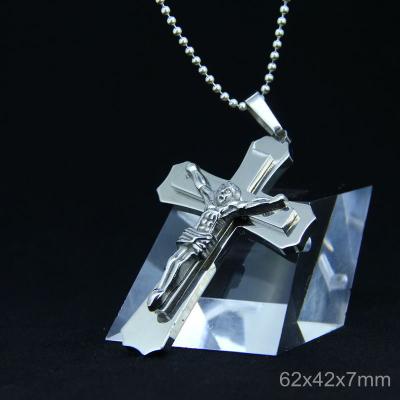 China Fashion Stainless Steel Jesus Gothic Christian Worship Favorite Necklace Pendant LPJ73 for sale