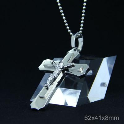 China Fashion Stainless Steel Jesus Gothic Christian Worship Favorite Necklace Pendant LPJ74 for sale