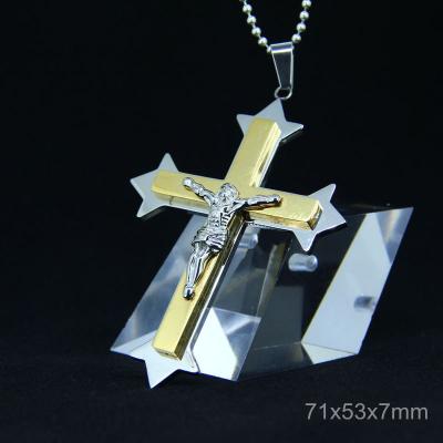 China Fashion Stainless Steel Jesus Gothic Christian Worship Favorite Necklace Pendant LPJ78 for sale