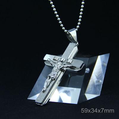 China Fashion Stainless Steel Jesus Gothic Christian Worship Favorite Necklace Pendant LPJ82 for sale