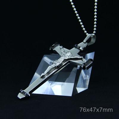 China Fashion Stainless Steel Jesus Gothic Christian Worship Favorite Necklace Pendant LPJ85 for sale