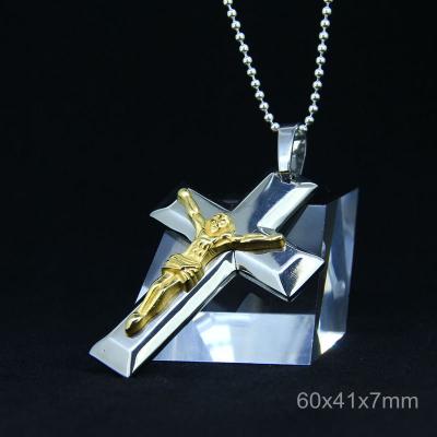 China Fashion Stainless Steel Jesus Gothic Christian Worship Favorite Necklace Pendant LPJ87 for sale