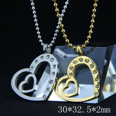China Fashion Ladies Women Girls Stainless Steel Loving Heart Shapped Necklace Pendant LPH37 for sale