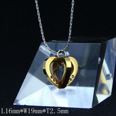 China Fashion Ladies Women Girls Stainless Steel Loving Heart Shapped Necklace Pendant LPH33 for sale