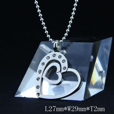 China Fashion Ladies Women Girls Stainless Steel Loving Heart Shapped Necklace Pendant LPH36 for sale