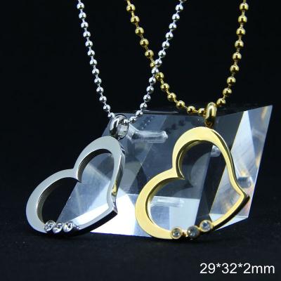 China Fashion Ladies Women Girls Stainless Steel Loving Heart Shapped Necklace Pendant LPH46 for sale