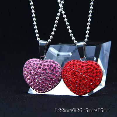 China Fashion Ladies Women Girls Stainless Steel Loving Heart Shapped Necklace Pendant LPH04 for sale