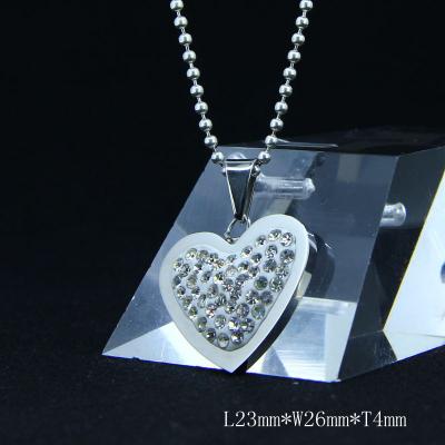 China Fashion Ladies Women Girls Stainless Steel Loving Heart Shapped Necklace Pendant LPH07 for sale