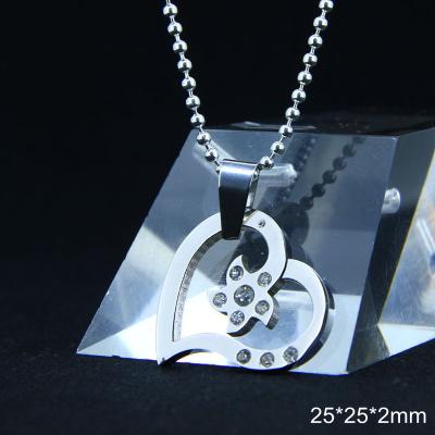 China Fashion Ladies Women Girls Stainless Steel Loving Heart Shapped Necklace Pendant LPH52 for sale