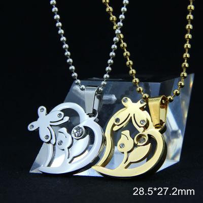 China Fashion Ladies Women Girls Stainless Steel Loving Heart Shapped Necklace Pendant LPH57 for sale
