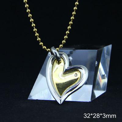 China Fashion Ladies Women Girls Stainless Steel Loving Heart Shapped Necklace Pendant LPH60 for sale