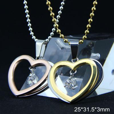 China Fashion Ladies Women Girls Stainless Steel Loving Heart Shapped Necklace Pendant LPH63 for sale
