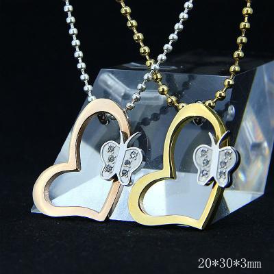 China Fashion Ladies Women Girls Stainless Steel Loving Heart Shapped Necklace Pendant LPH110 for sale
