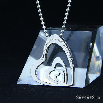 China Fashion Ladies Women Girls Stainless Steel Loving Heart Shapped Necklace Pendant LPH114 for sale