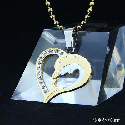 China Fashion Ladies Women Girls Stainless Steel Loving Heart Shapped Necklace Pendant LPH113 for sale