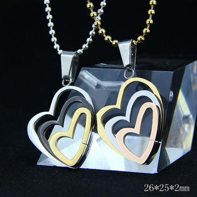 China Fashion Ladies Women Girls Stainless Steel Loving Heart Shapped Necklace Pendant LPH115 for sale