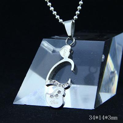 China Fashion Ladies Women Girls Stainless Steel Loving Heart Shapped Necklace Pendant LPH119 for sale