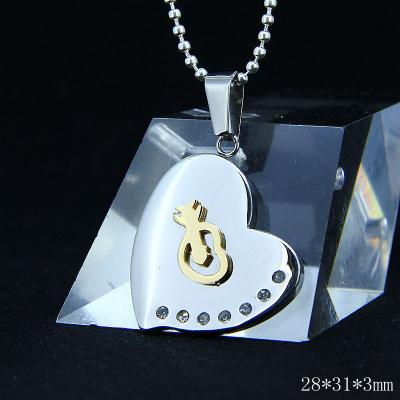 China Fashion Ladies Women Girls Stainless Steel Loving Heart Shapped Necklace Pendant LPH82 for sale