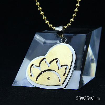 China Fashion Ladies Women Girls Stainless Steel Loving Heart Shapped Necklace Pendant LPH88 for sale