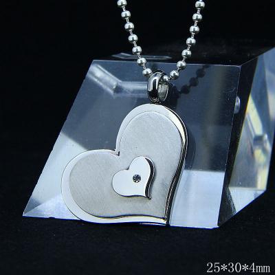 China Fashion Ladies Women Girls Stainless Steel Loving Heart Shapped Necklace Pendant LPH90 for sale