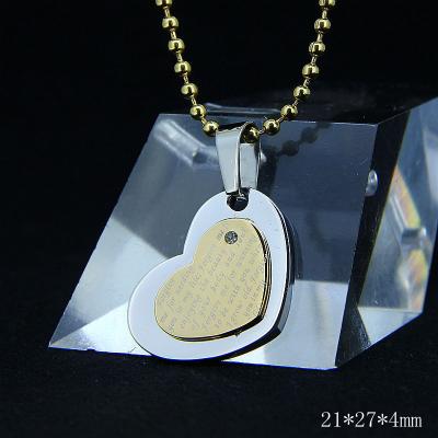 China Fashion Ladies Women Girls Stainless Steel Loving Heart Shapped Necklace Pendant LPH94 for sale