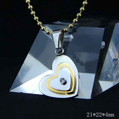 China Fashion Ladies Women Girls Stainless Steel Loving Heart Shapped Necklace Pendant LPH96 for sale
