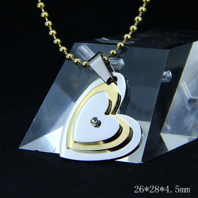 China Fashion Ladies Women Girls Stainless Steel Loving Heart Shapped Necklace Pendant LPH97 for sale