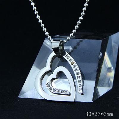 China Fashion Ladies Women Girls Stainless Steel Loving Heart Shapped Necklace Pendant LPH99 for sale