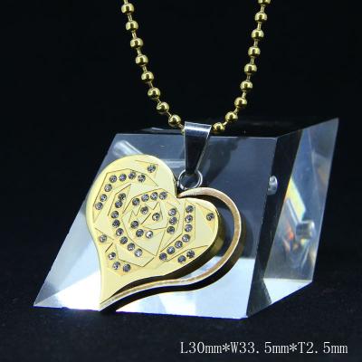 China Fashion Ladies Women Girls Stainless Steel Loving Heart Shapped Necklace Pendant LPH16 for sale