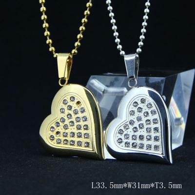 China Fashion Ladies Women Girls Stainless Steel Loving Heart Shapped Necklace Pendant LPH17 for sale