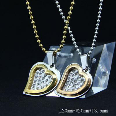 China Fashion Ladies Women Girls Stainless Steel Loving Heart Shapped Necklace Pendant LPH19 for sale