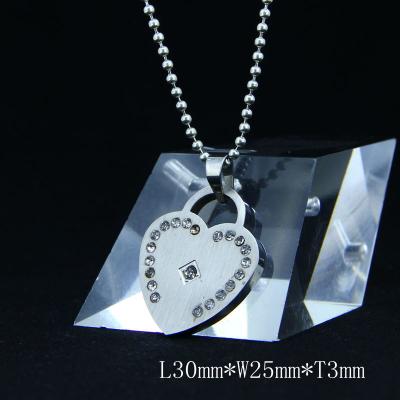 China Fashion Ladies Women Girls Stainless Steel Loving Heart Shapped Necklace Pendant LPH21 for sale