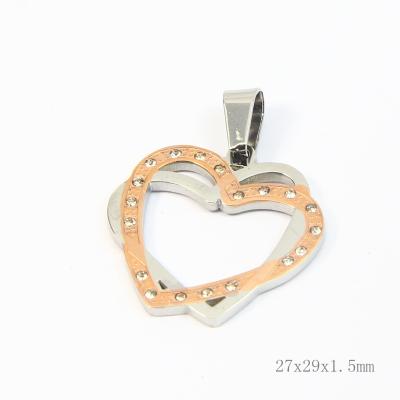 China Fashion Ladies Women Girls Stainless Steel Loving Heart Shapped Necklace Pendant LPH236-2 for sale