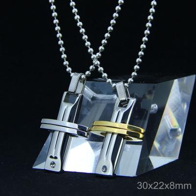 China Trendy Stainless Steel CZ Crystal Stones Inlay Cross Plus Symbol Necklace Pendant LDC31 for sale