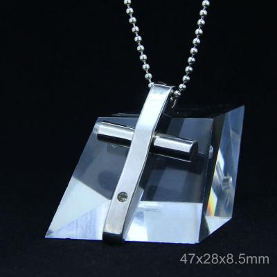 China Trendy Stainless Steel CZ Crystal Stones Inlay Cross Plus Symbol Necklace Pendant LDC39 for sale
