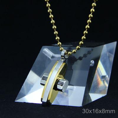 China Trendy Stainless Steel CZ Crystal Stones Inlay Cross Plus Symbol Necklace Pendant LDC33 for sale